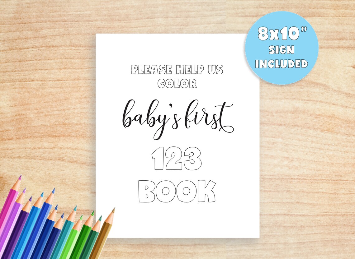 Baby Shower Number Coloring Book Numbers Coloring Pages | Etsy
