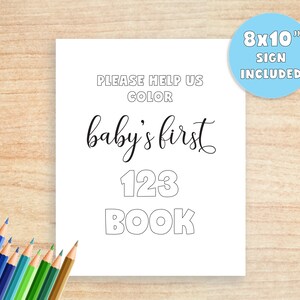 Baby's First Number Book, Baby Shower Number Coloring Book, Numbers ...