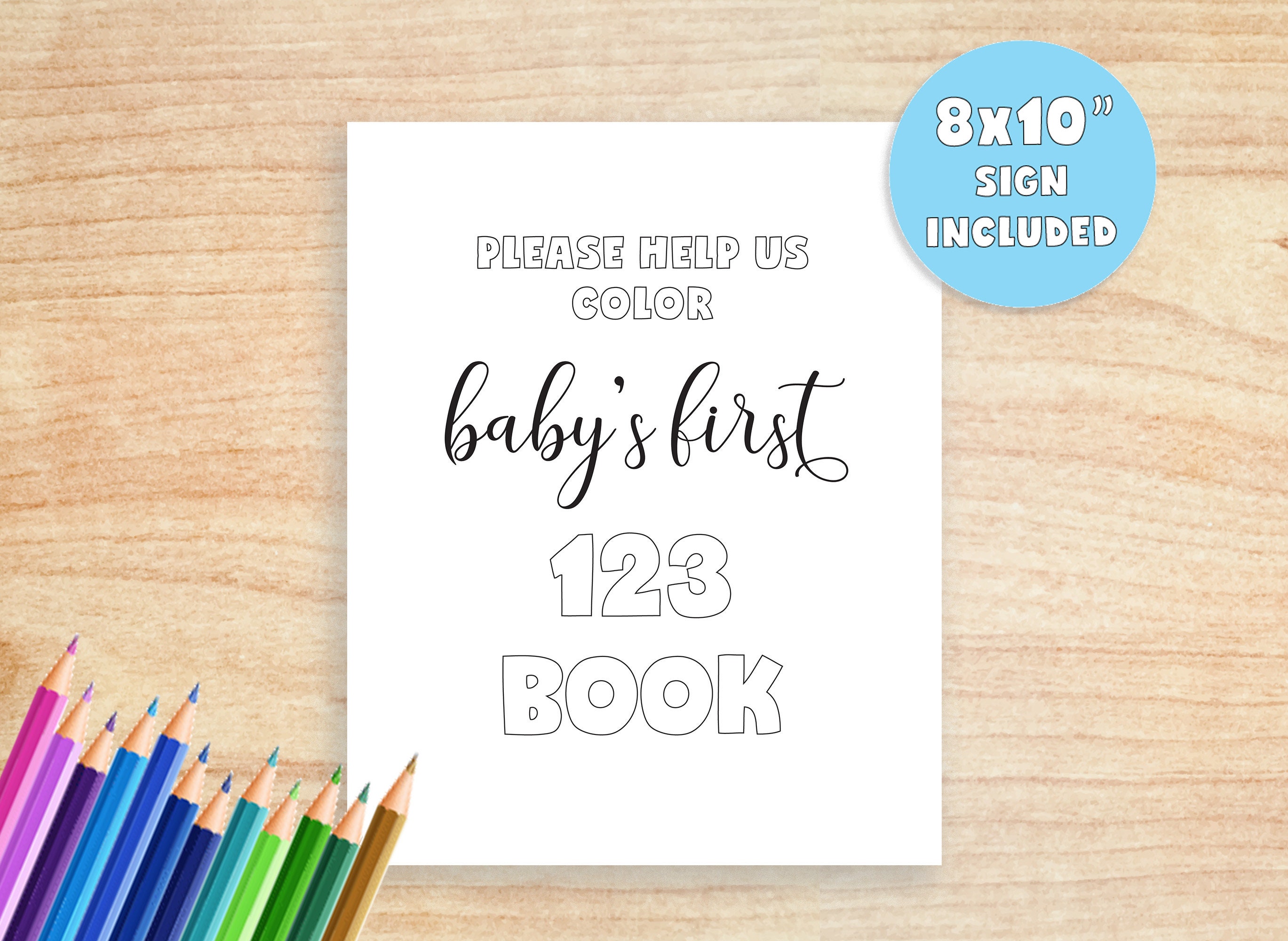 Baby's First Number Book Baby Shower Number Coloring | Etsy