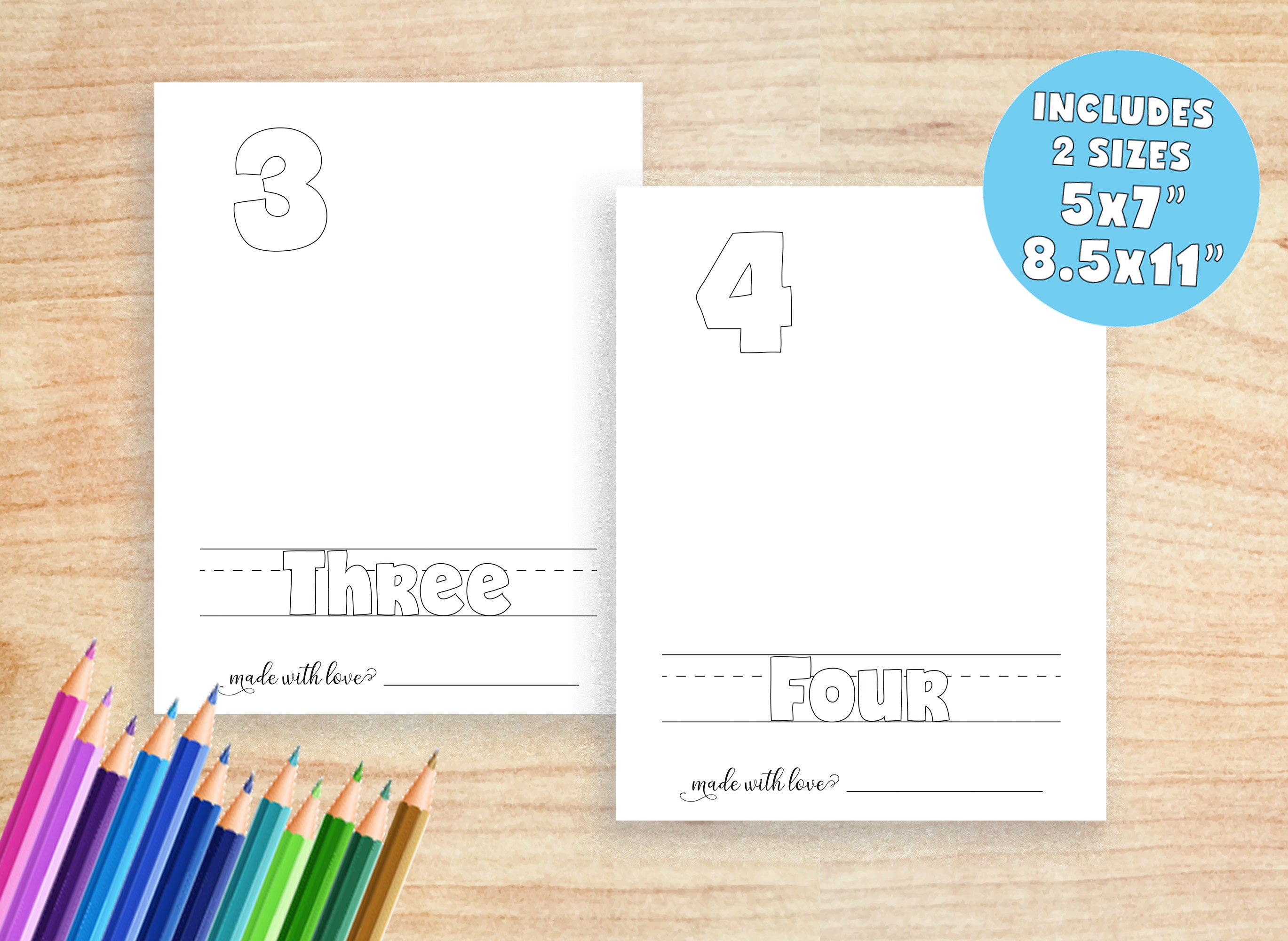 Baby Shower Number Coloring Book Numbers Coloring Pages | Etsy