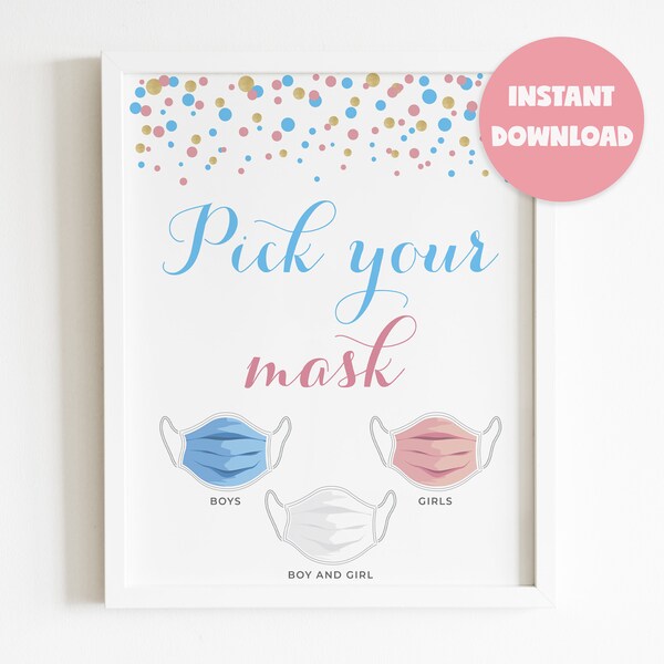 Gender Reveal Mask - Etsy
