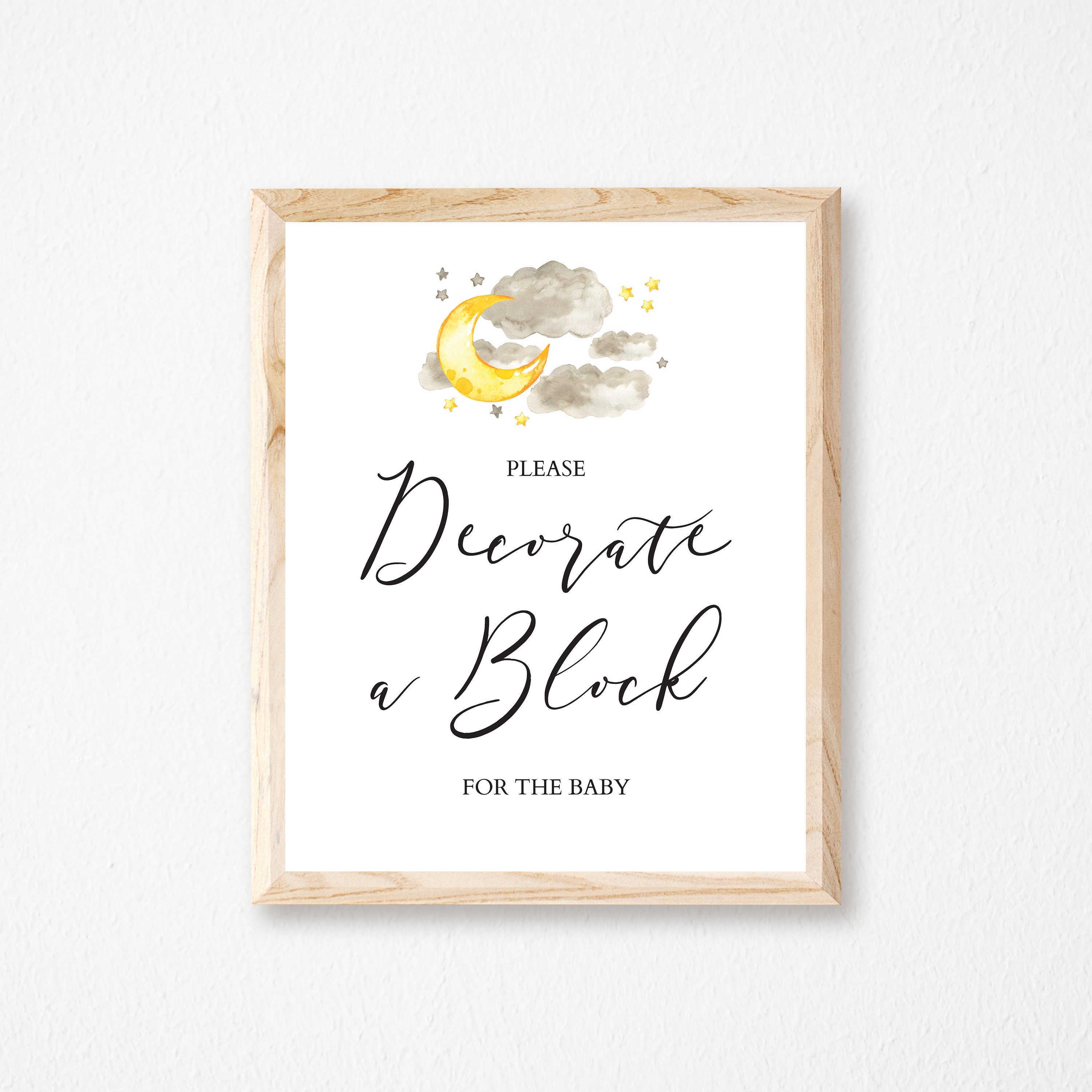Decorate a Block Sign Decorate a Block for the Baby Moon and | Etsy