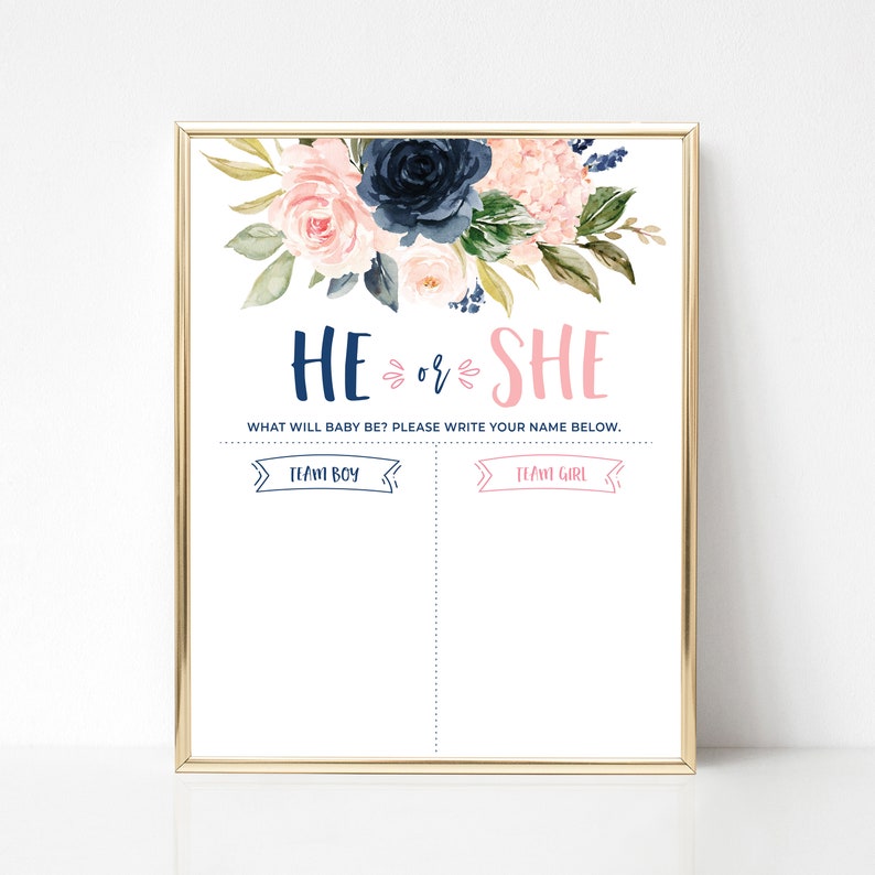 Navy Blush Editable Water Bottle Labels Floral Water Labels - Etsy