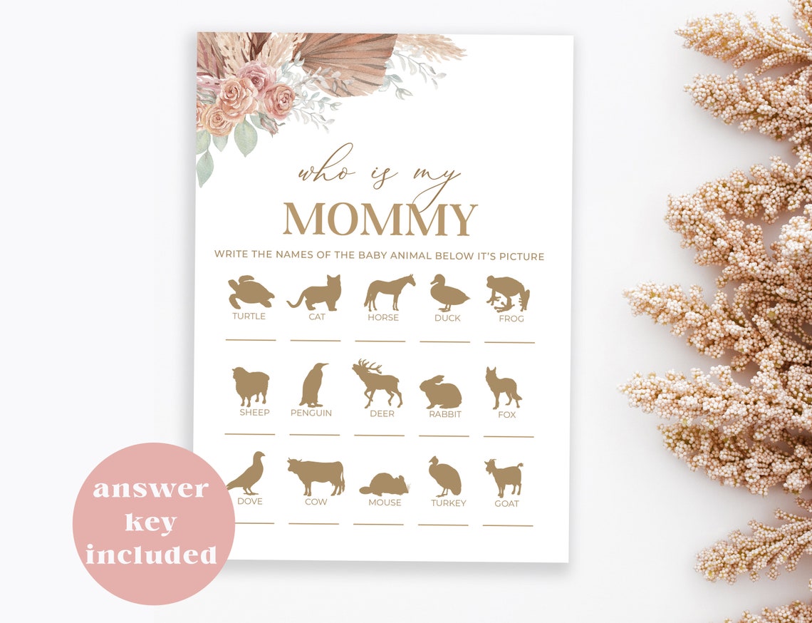 I Spy Baby Shower Game Pampas Grass Baby Shower Game Take | Etsy