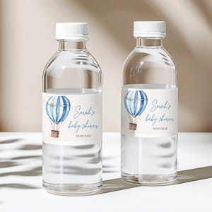 Hot Air Balloon Water Bottle Labels, Airplane and Balloon Bottle Labels ...