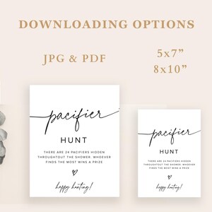 EDITABLE Pacifier Hunt Baby Shower Game, Minimalistic Baby Shower ...