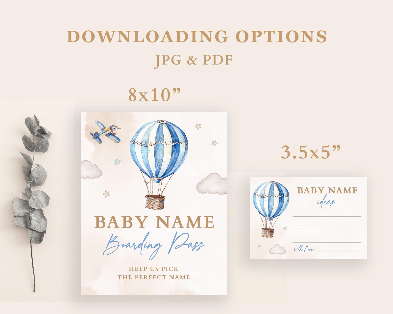 Baby Name Boarding Pass Sign and Cards, Travel Baby Shower, Baby Name ...
