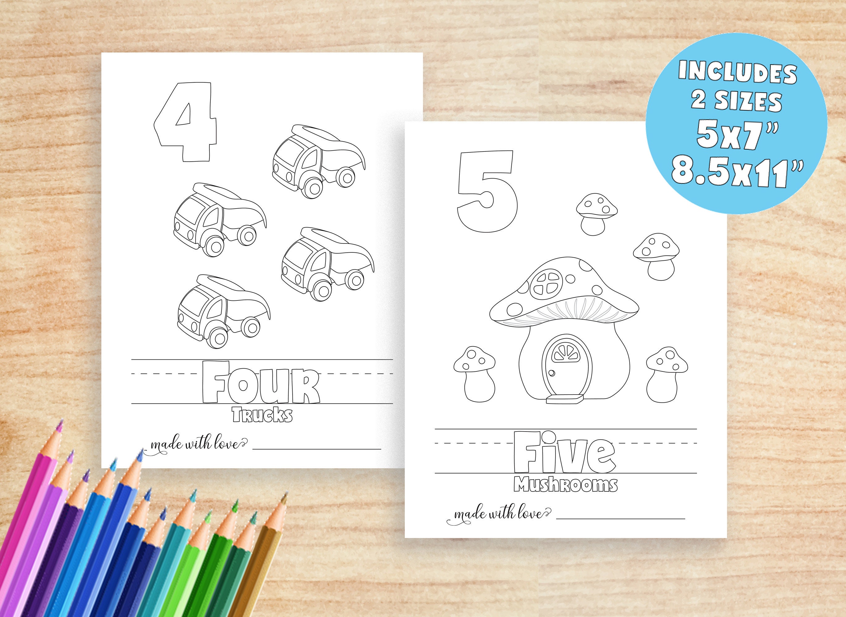 Baby's First Number Book Baby Shower Number Coloring | Etsy