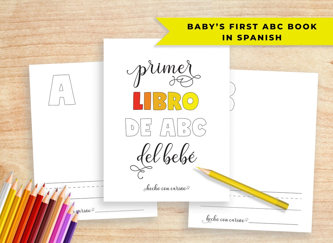 Baby's First ABC Book in Spanish, Alphabet Book Baby Shower, Primer ...
