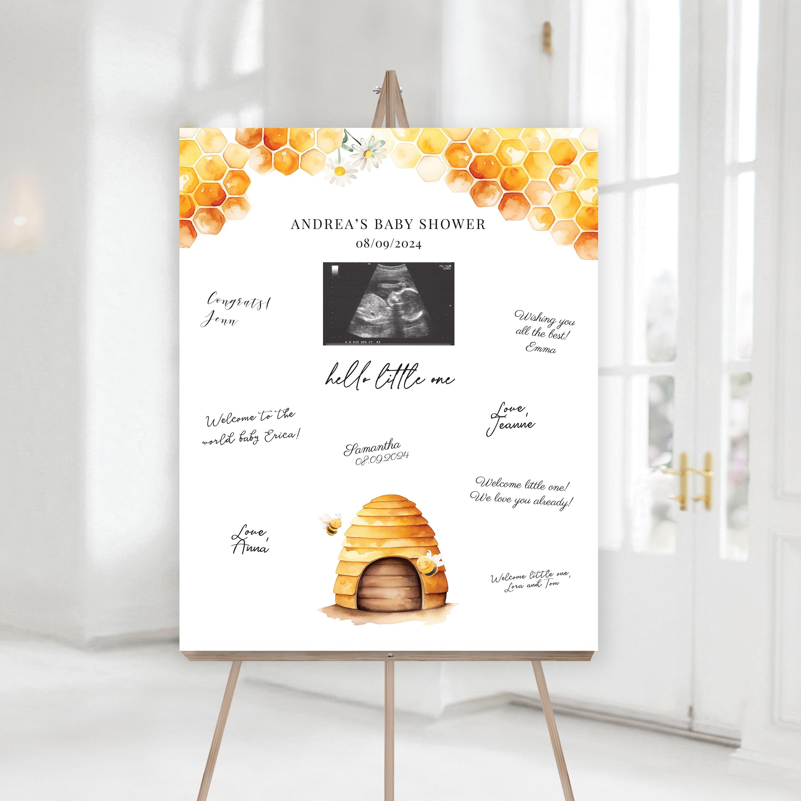 EDITABLE Message From the Bump Sign Bee Baby Shower, Bumble Bee Baby ...