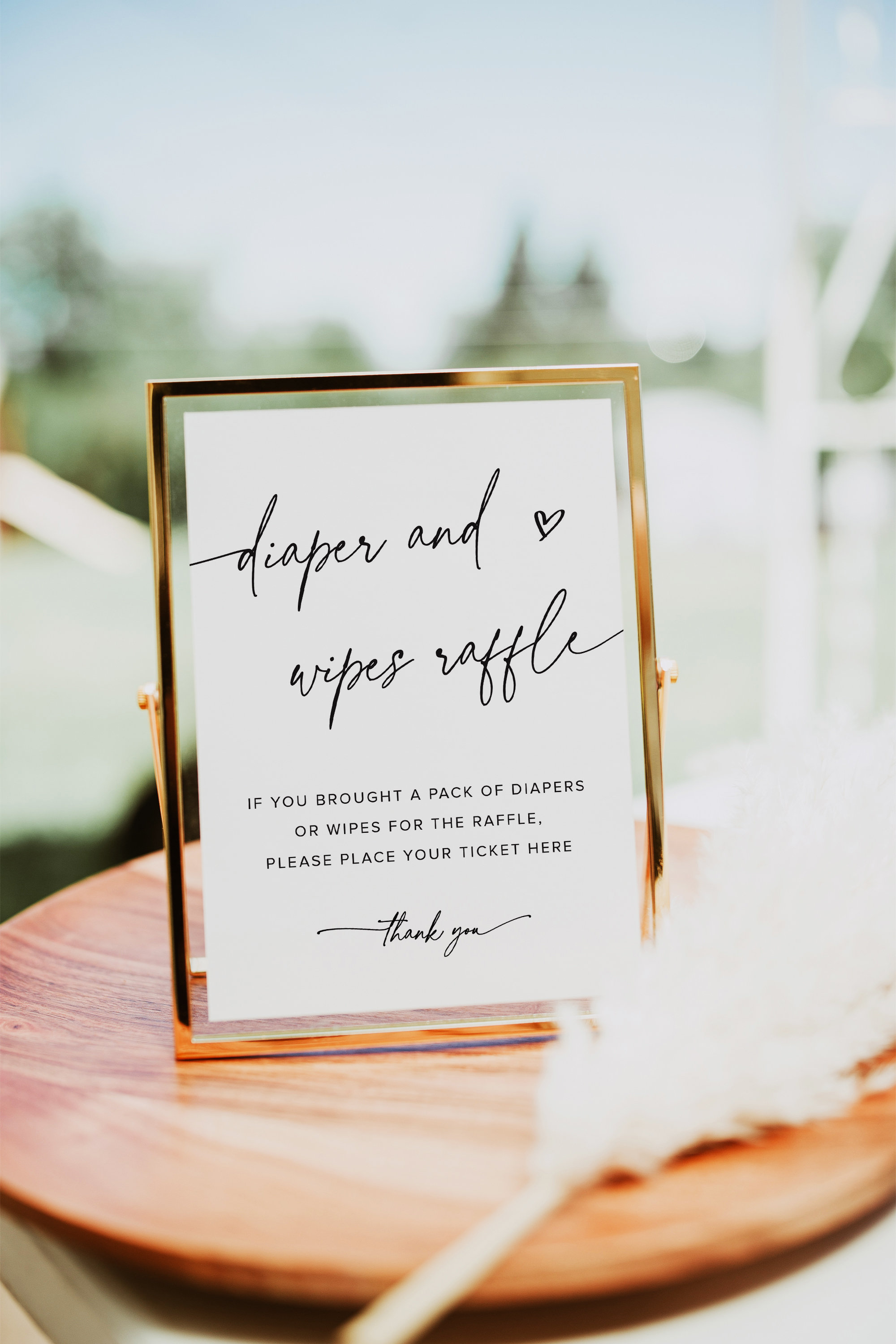 Diaper and Wipes Raffle Sign and Ticket, Minimalistic Baby Shower - Etsy