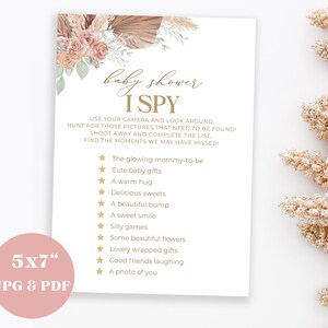 I Spy Baby Shower Game, Pampas Grass Baby Shower Game, Take the Photos ...