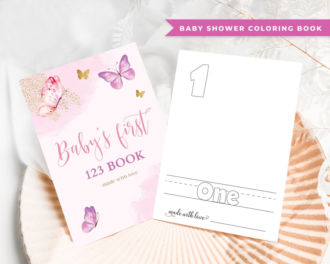 Baby's First Numbers Book Butterfly Themed Baby Shower, Printable Baby ...