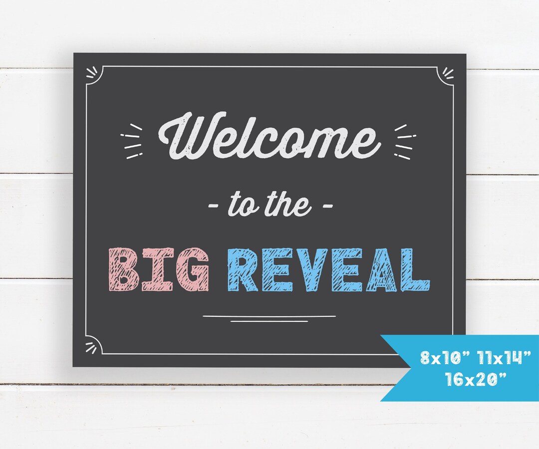 Chalkboard Gender Reveal Welcome Sign Welcome Chalkboard Banner Welcome To The Gender Reveal