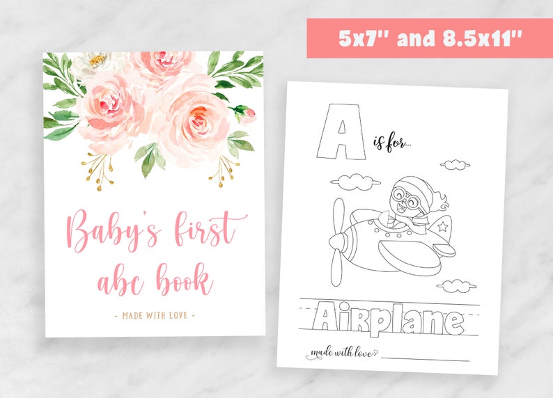 Baby Shower ABC Book Baby's First ABC Book Baby Shower - Etsy