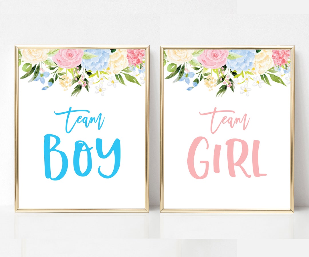 Team Boy Team Girl Gender Reveal, Team Pink or Team Blue Gender Reveal ...
