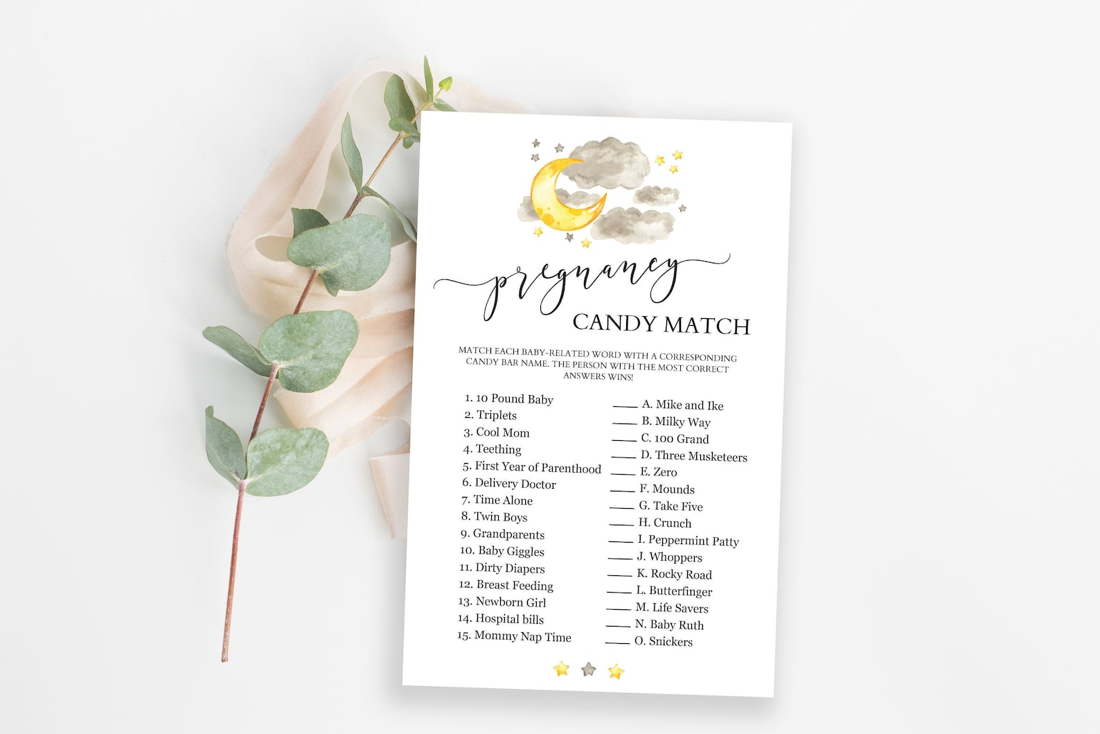 Pregnancy Candy Match Game Sweet Baby Candy Match Gender - Etsy