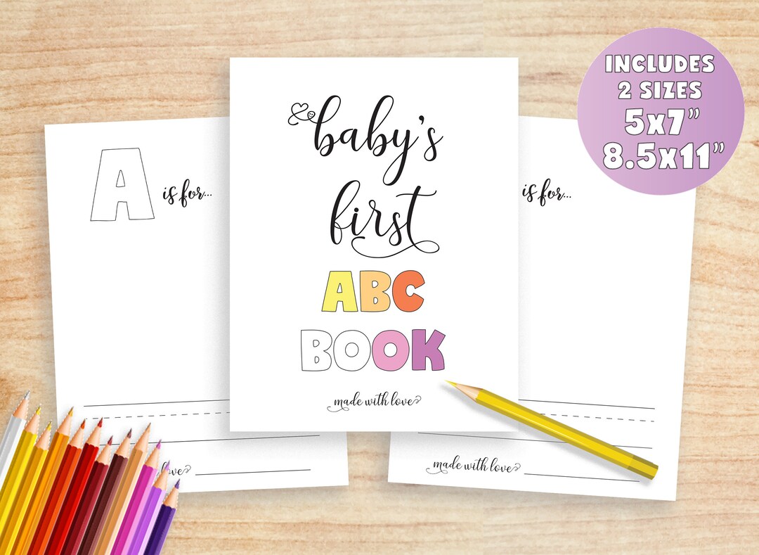ABC Book Baby Shower Alphabet Book Baby Shower Baby's First Alphabet ...