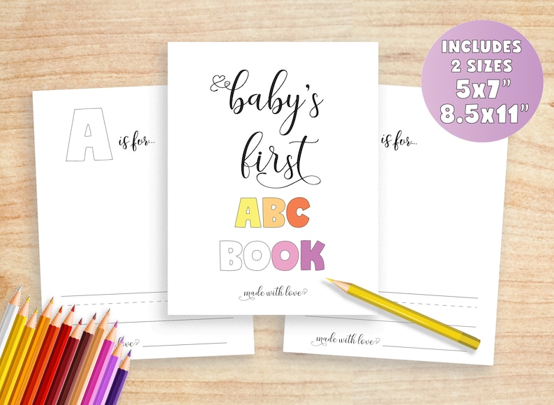 ABC Book Baby Shower Alphabet Book Baby Shower Baby's - Etsy
