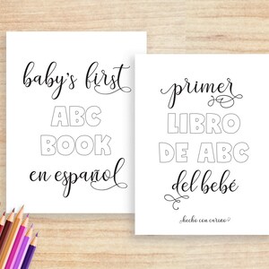 Baby's First ABC Book in Spanish, Alphabet Book Baby Shower, Primer ...