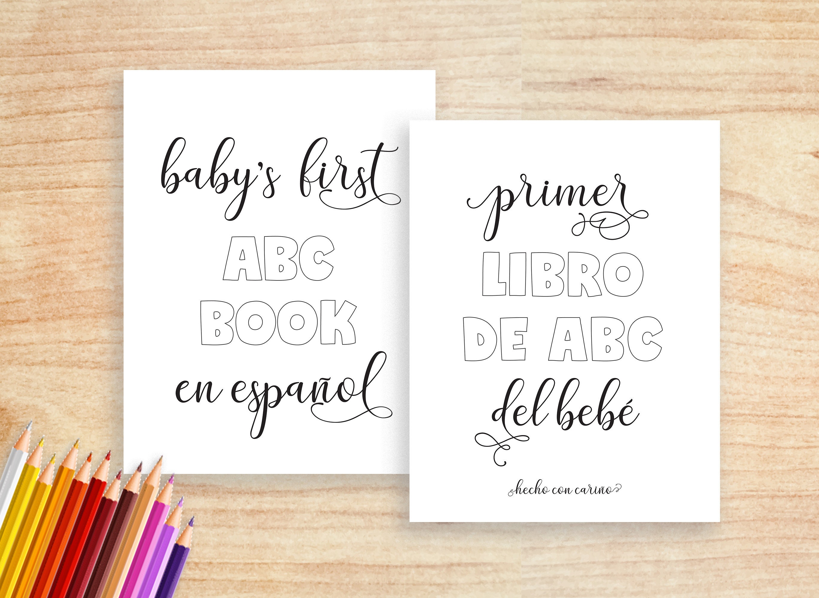 Baby's First ABC Book in Spanish, Alphabet Book Baby Shower, Primer ...