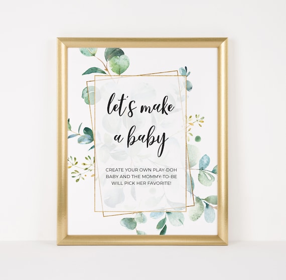 Let's Make a Baby Printable Game Play Doh Baby Shower - Etsy