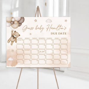 EDITABLE Garçon Ou Fille Poster, French What Will Baby Be Beige Teddy ...