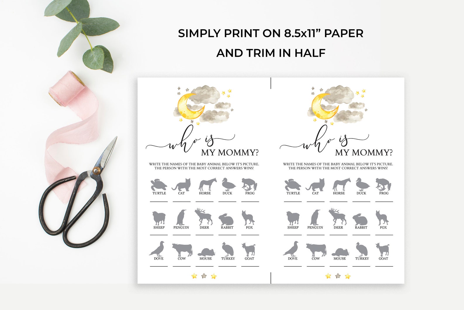 Who is My Mommy Animal Game Who is My Mamma Printable Baby - Etsy