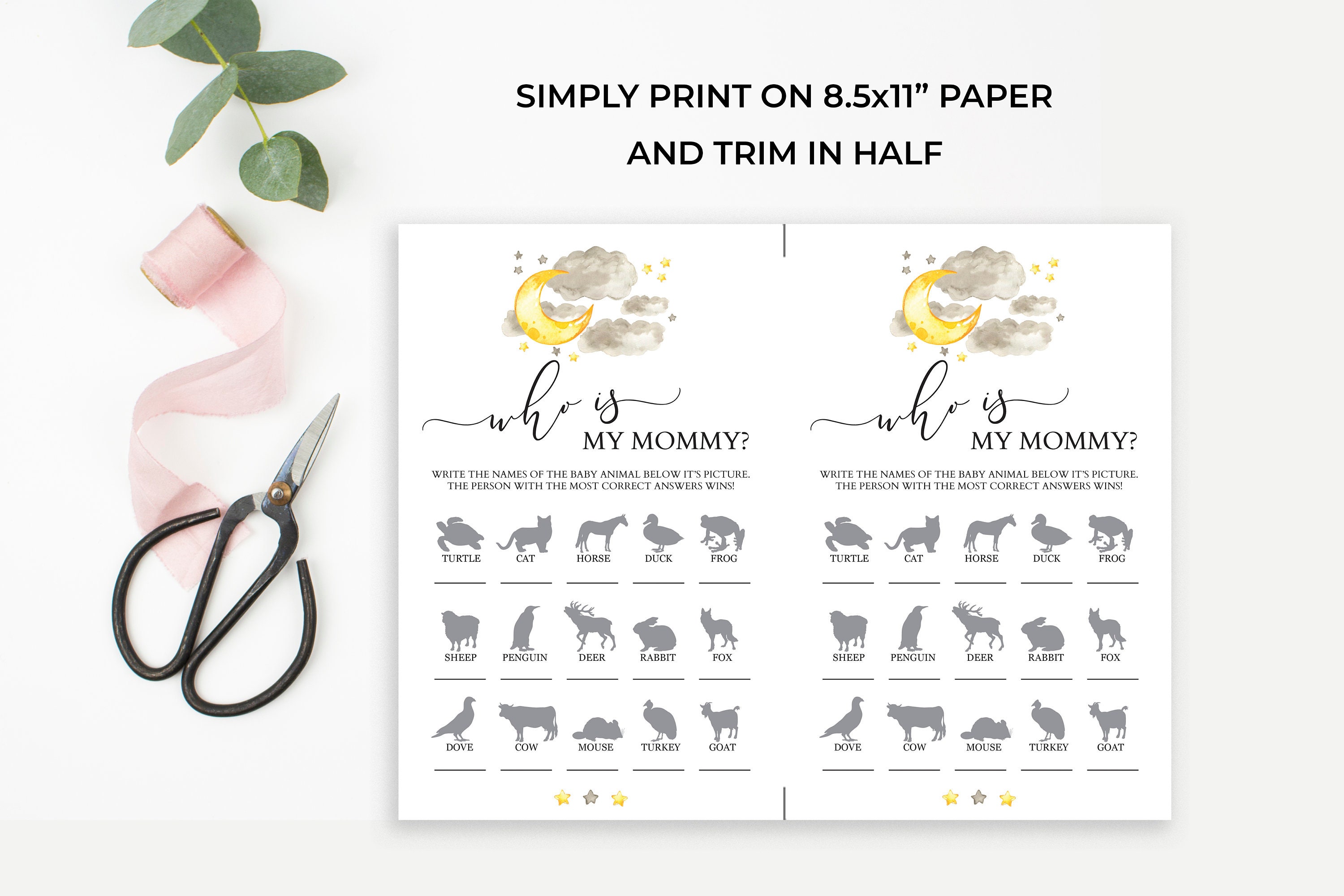 Who is My Mommy Animal Game Who is My Mamma Printable Baby - Etsy