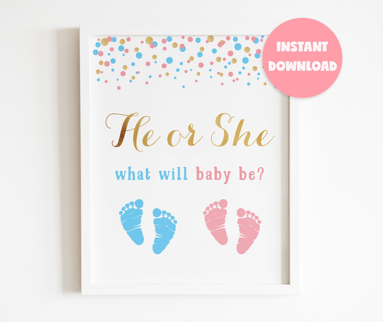 He or She What Will Baby Be He or She Gender Reveal Sign - Etsy
