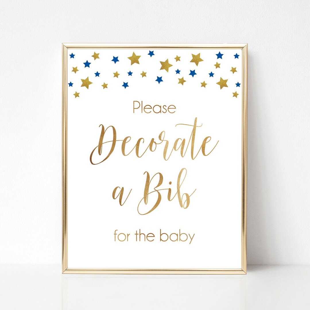 Bib Decorating Station Decorate a Bib Baby Shower Navy Blue - Etsy