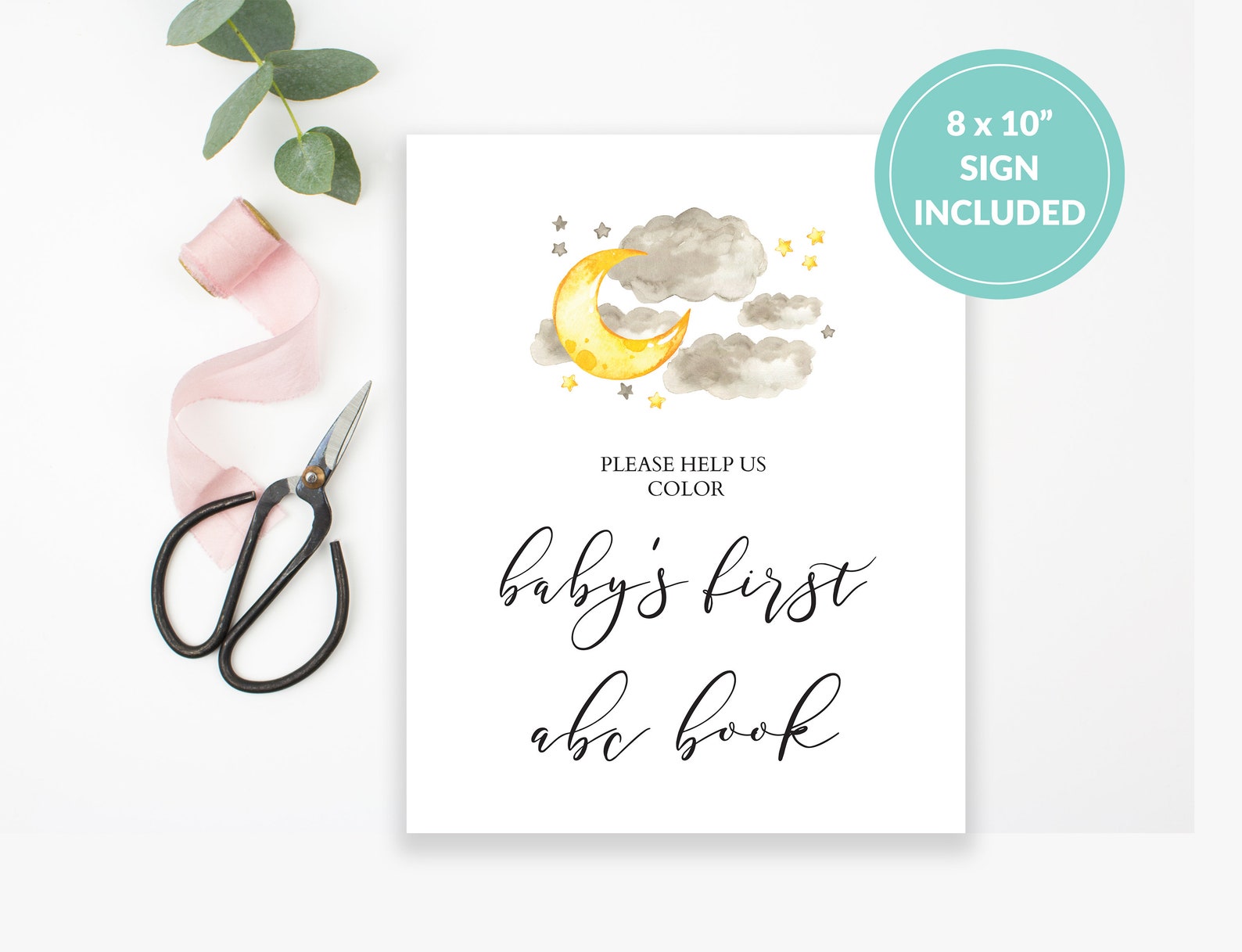 ABC Book Baby Shower Alphabet Book Baby Shower ABC Coloring | Etsy