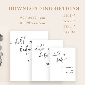 Minimal Hello Baby Welcome Sign, Minimal Baby Shower Welcome Banner ...
