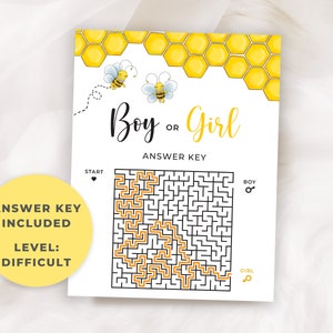 Boy or Girl Gender Reveal Labyrinth Game Bee Theme Maze Game Bee Gender Reveal Party Game - Etsy