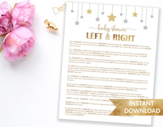 Left Right Baby Shower Game Printable Left or Right Game | Etsy