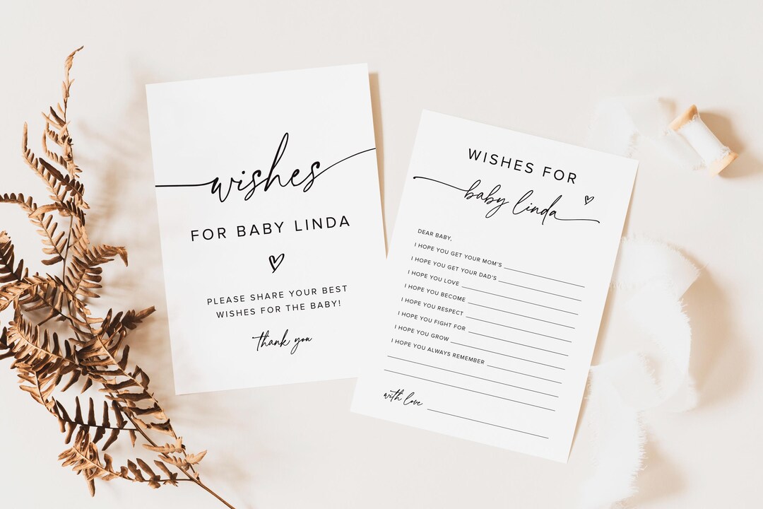 Minimalistic Wishes for Baby Sign and Card Printable, Minimal ...