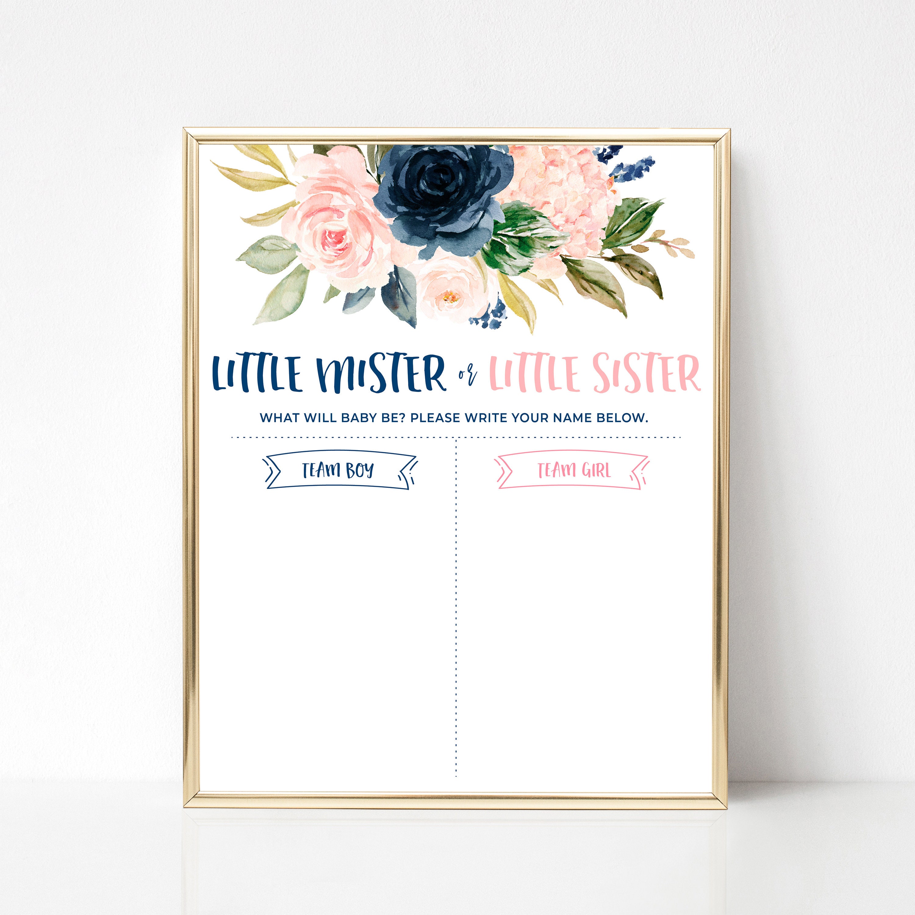 Team Boy Team Girl Printable Stickers Navy and Blush Gender - Etsy