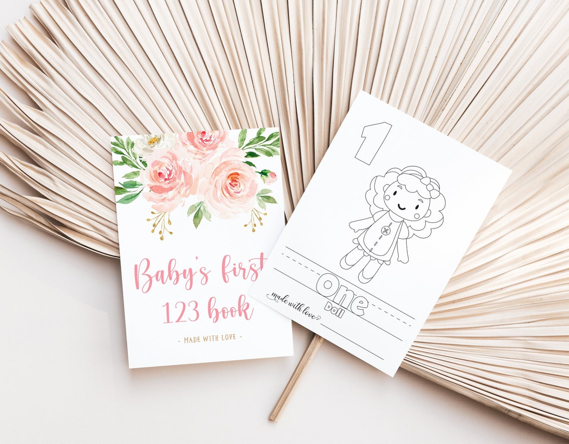 Baby's First Numbers Book Blush Pink Baby Shower 123 - Etsy