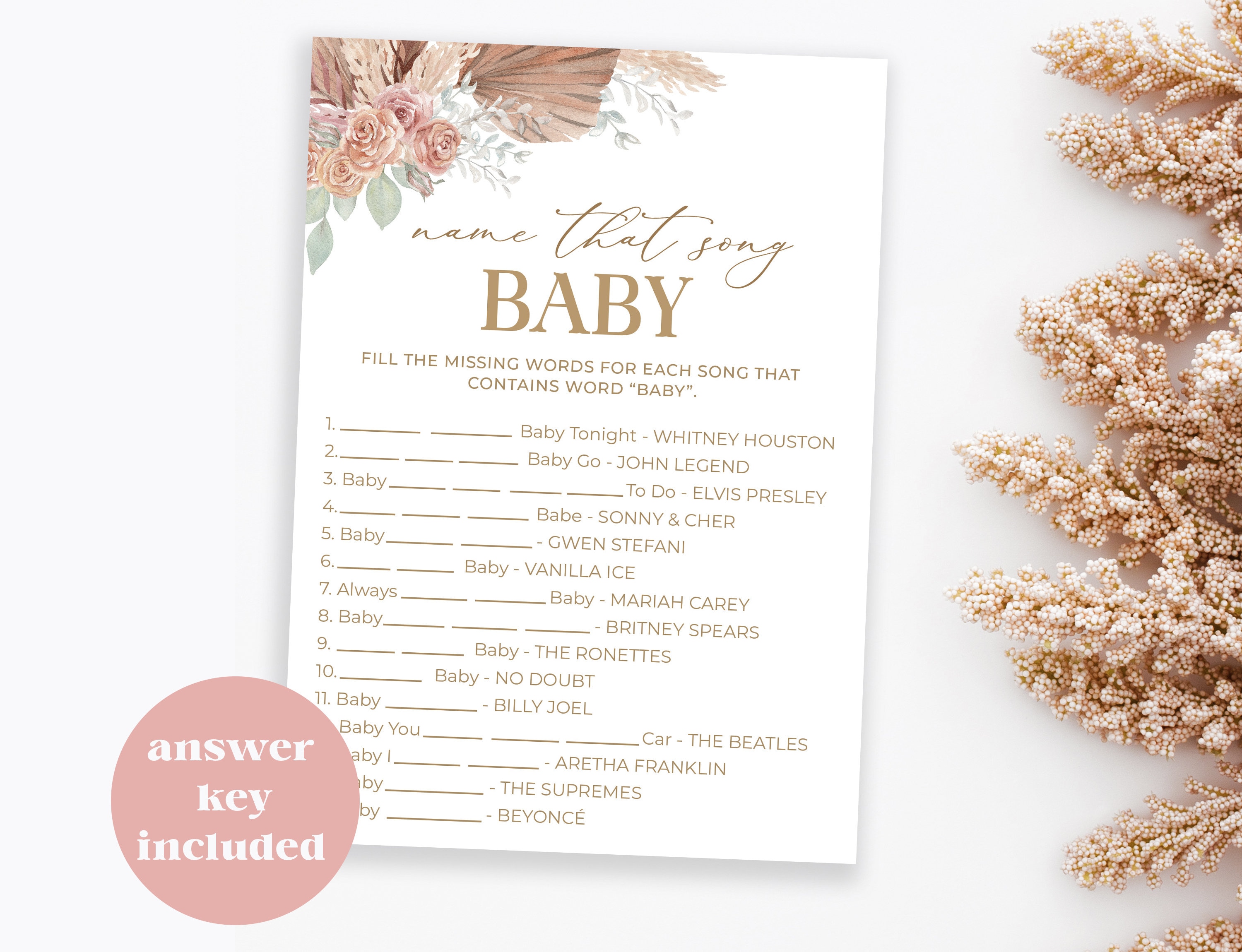 I Spy Baby Shower Game Pampas Grass Baby Shower Game Take | Etsy