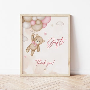 EDITABLE Place Cards Pink Teddy Bear, Food Labels Printable, Blush Pink ...