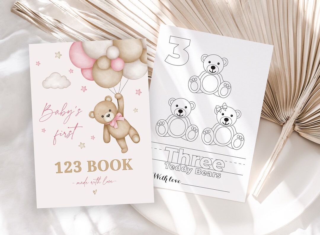 Baby's First 123 Book, Baby Shower Numbers Coloring Book - Etsy