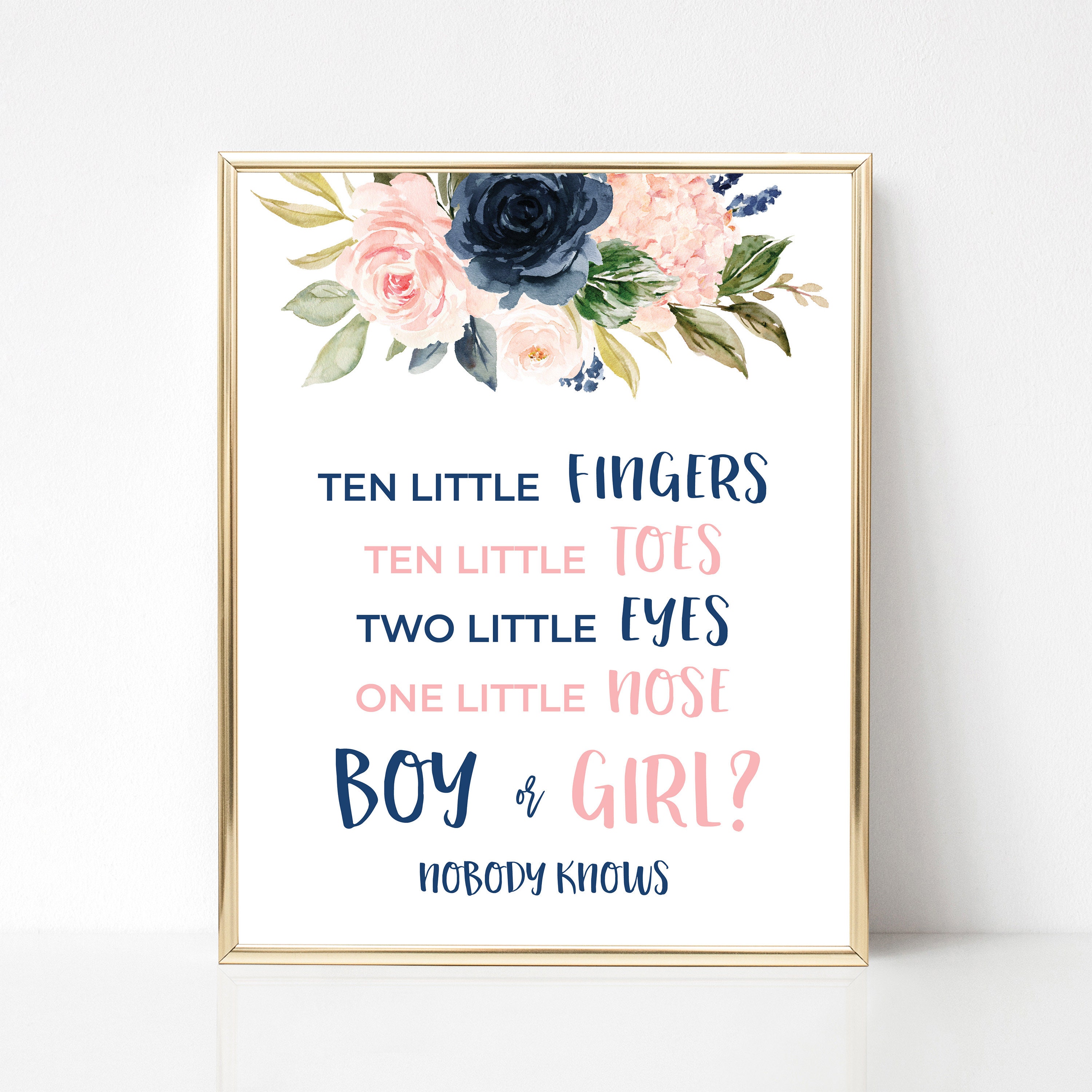 Blue or Pink Drink What You Think Navy and Blush Gender | Etsy