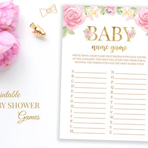 Who Knows Daddy Best Floral Baby Shower Game, Boho Girl Baby Shower ...