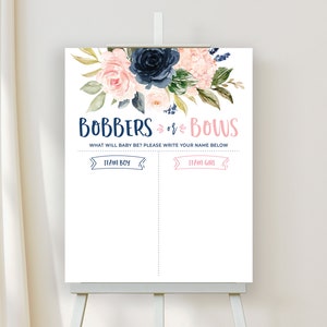 Bobbers or Bows Welcome Sign, Bobbers or Bows Gender Reveal Party Ideas ...