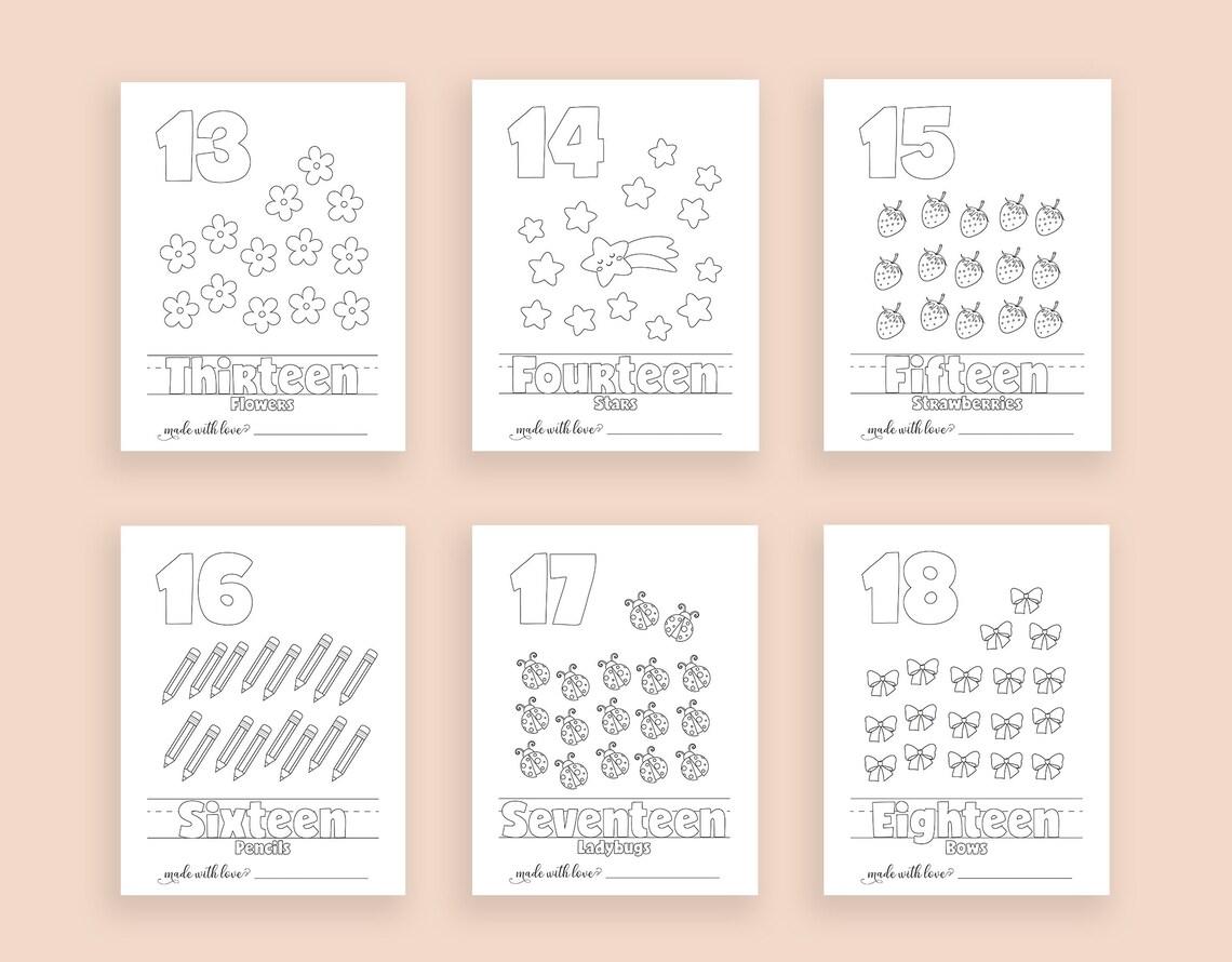 Baby's 1st Numbers Book Greenery Baby Shower 123 Coloring - Etsy