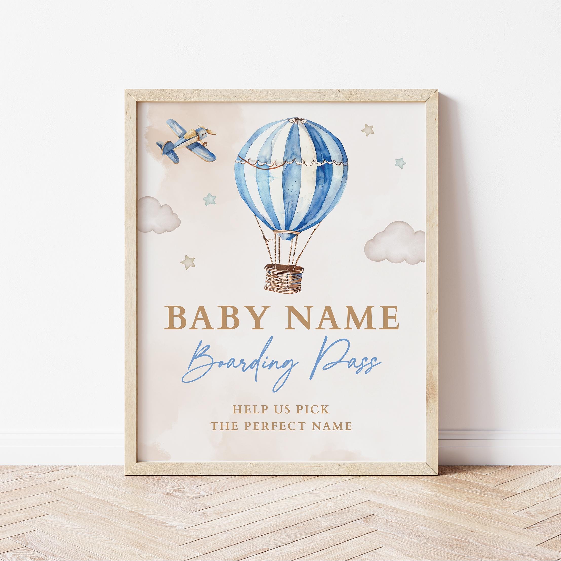 Baby Name Boarding Pass Sign and Cards, Travel Baby Shower, Baby Name ...