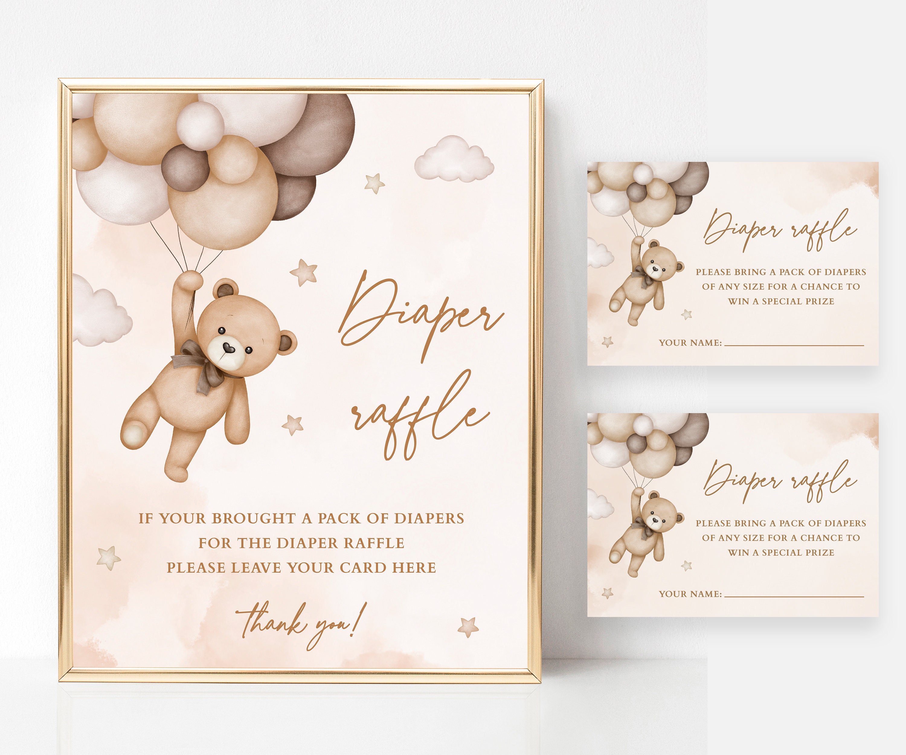 Gender Neutral Teddy Bear Baby Shower Baby Name Suggestions - Etsy