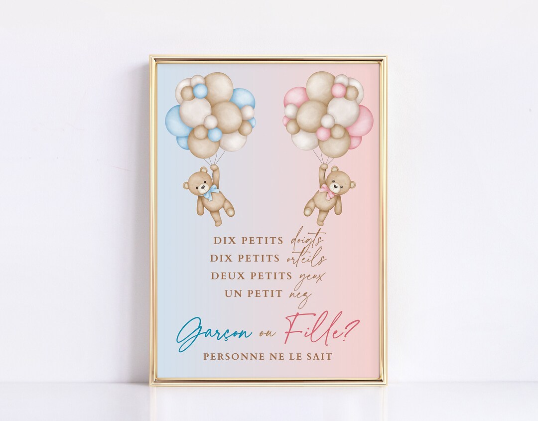 Garçon Ou Fille Printable Sign, 10 Petits Doigts 10 Petits Orteils, Boy ...