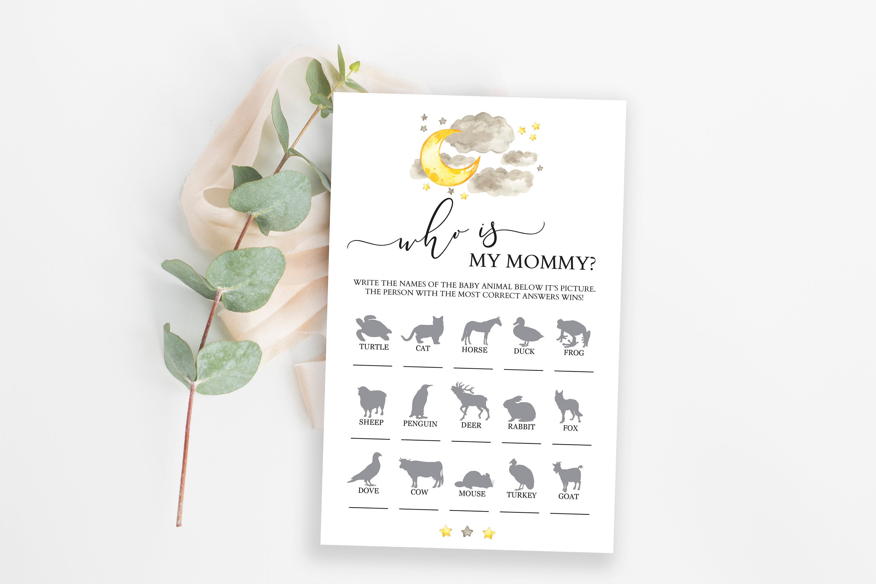 Who is My Mommy Animal Game Who is My Mamma Printable Baby - Etsy