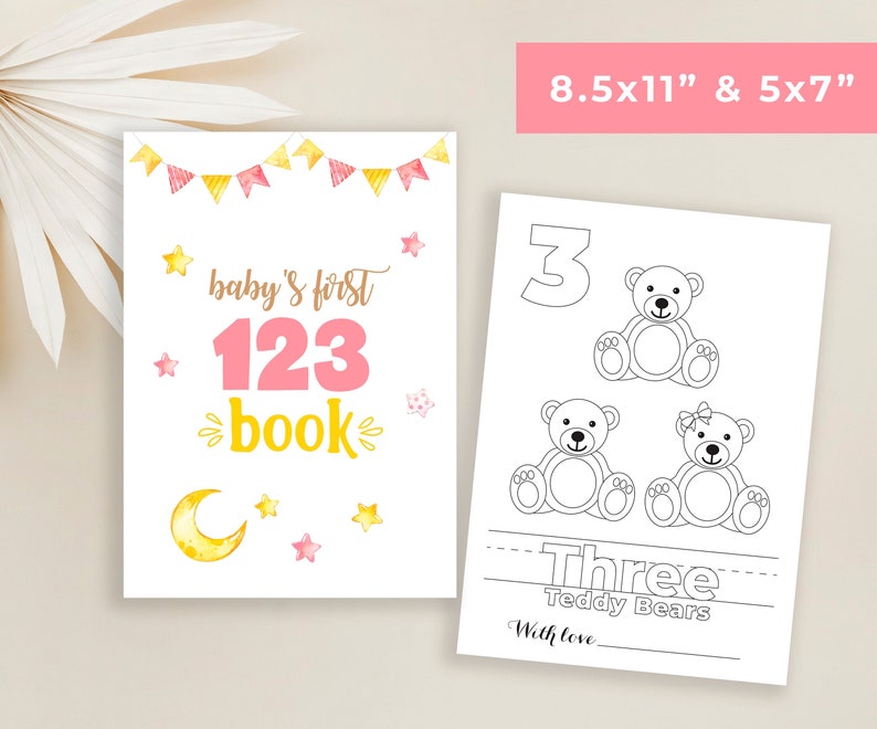 Baby's First Number Book Baby Shower Coloring Book Baby - Etsy